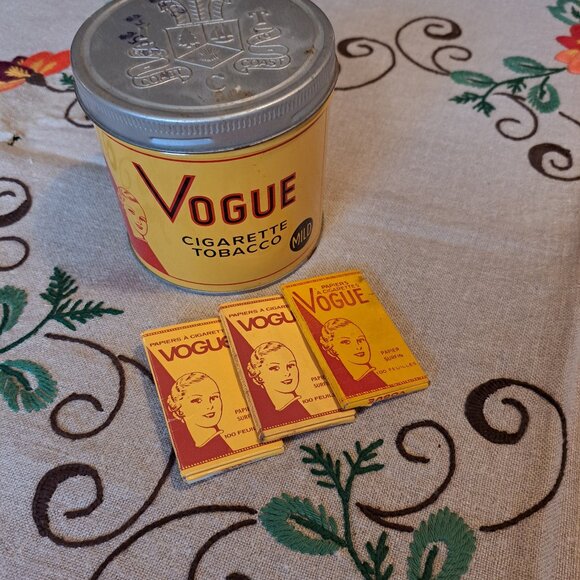Vogue | Other | Vintage Vogue Cigarette Tobacco Tin And Rolling Papers ...